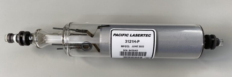 HN-STR-16むき出しの HeNeチューブとレーザーヘッド (Pacific Lasertec社) - プネウム株式会社